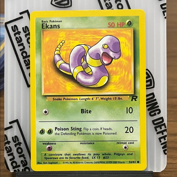 Pokemon | Toys | Pokemon Ekans Card With Yellow And Purple Design ...